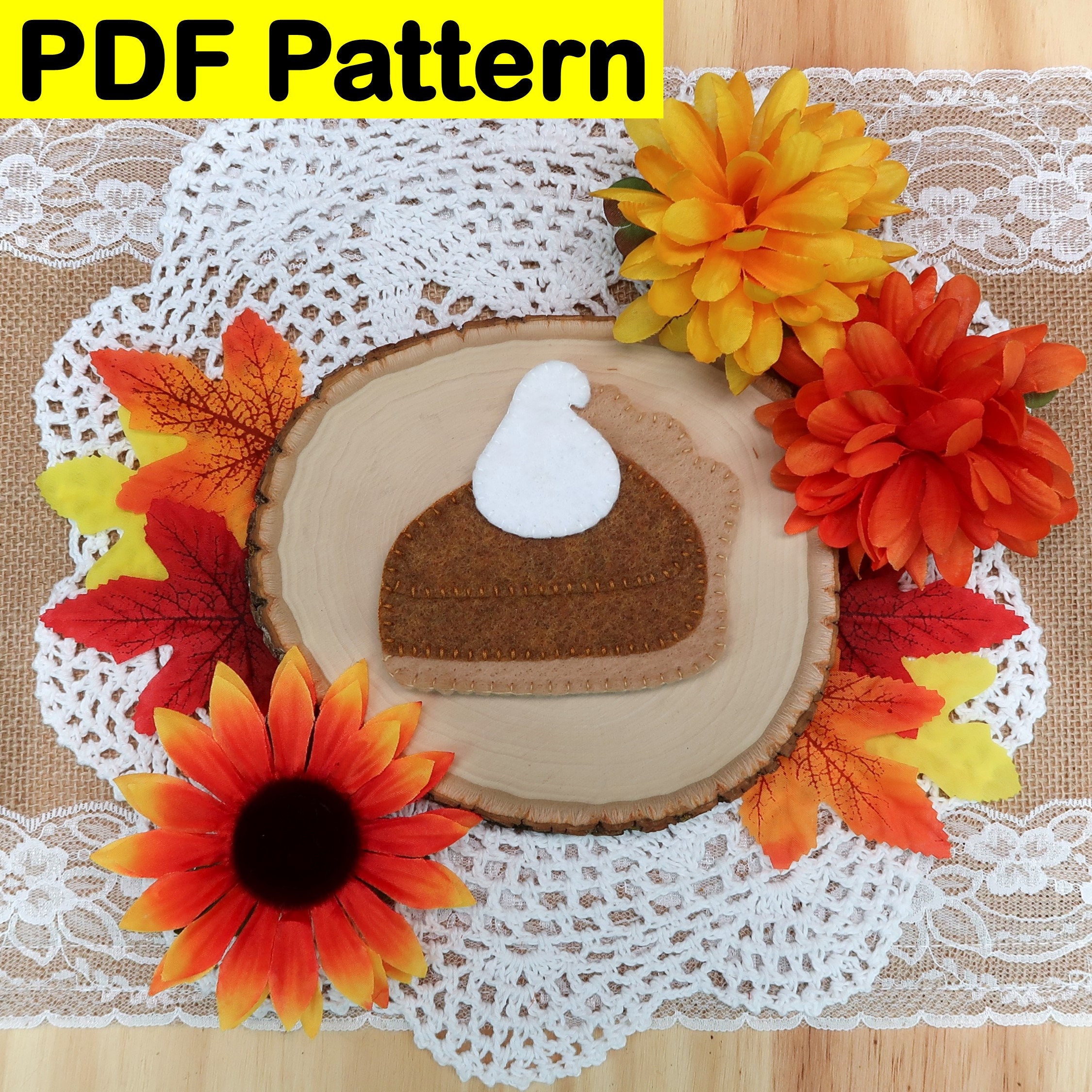 PDF Pattern for Fall Felt Crafts - Pumpkin, Pumpkin Spice Latte, and ...