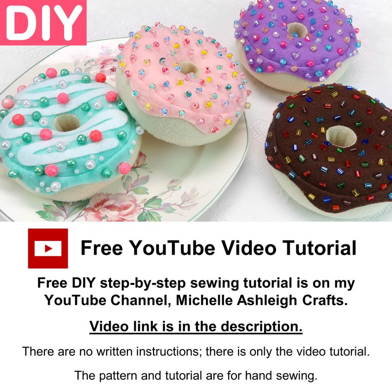 PDF Pattern for Donut Plushie – Doughnut Plushie – Felt Food Crafts ...