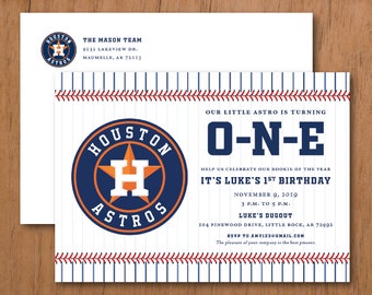 Houston Baseball Party Invitation - Etsy