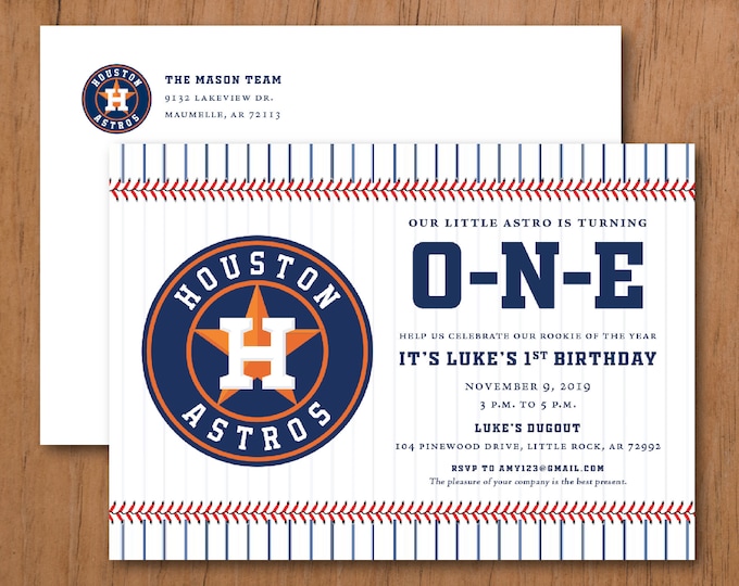 Houston Astros Birthday Invitation: Baseball Party Invite (PDF) - Etsy