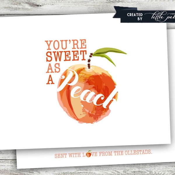 Sweet as Peach Thank You Notes - Etsy