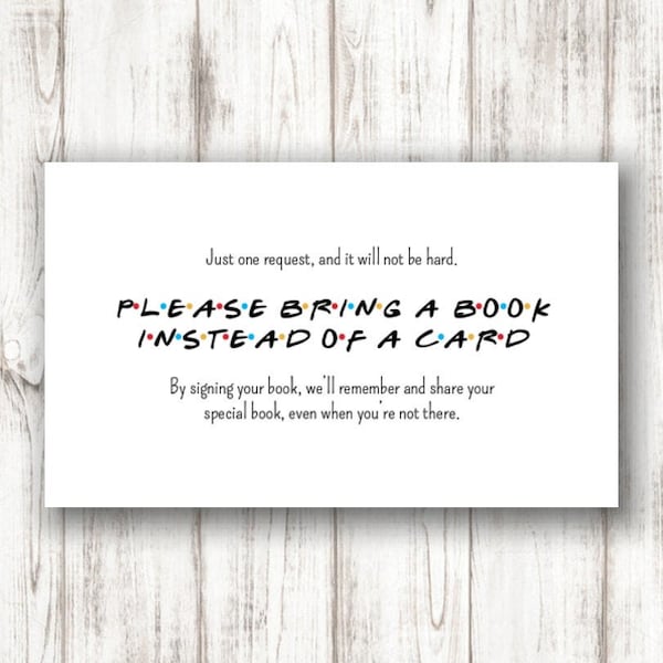 Bring a Book Card - Etsy