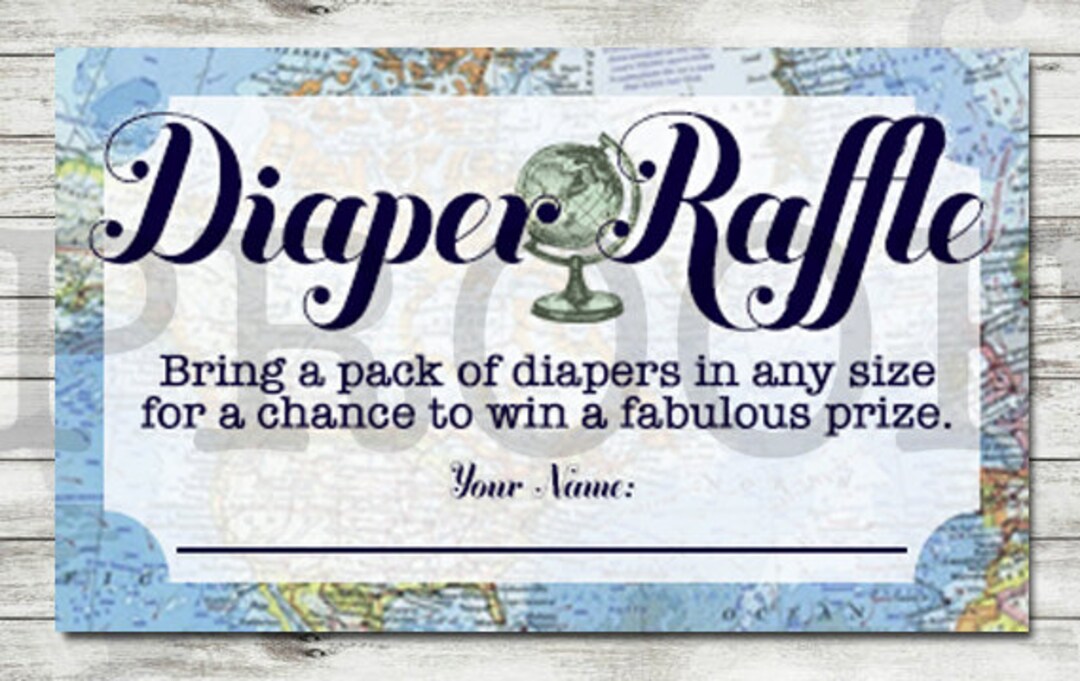Diaper Raffle Printable Welcome to the World Baby Boy World - Etsy