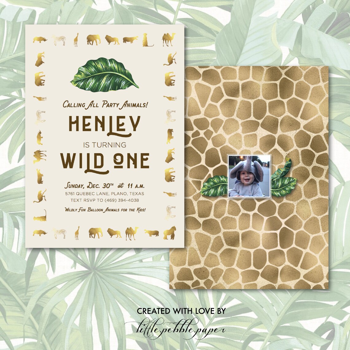 Safari First Birthday Invitation Safari Theme Birthday Party | Etsy