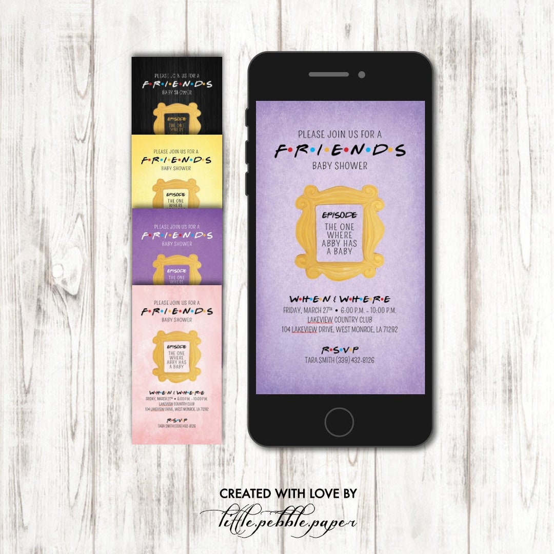 FRIENDS Digital Baby Shower Invitation, FRIENDS Baby Shower Invite ...