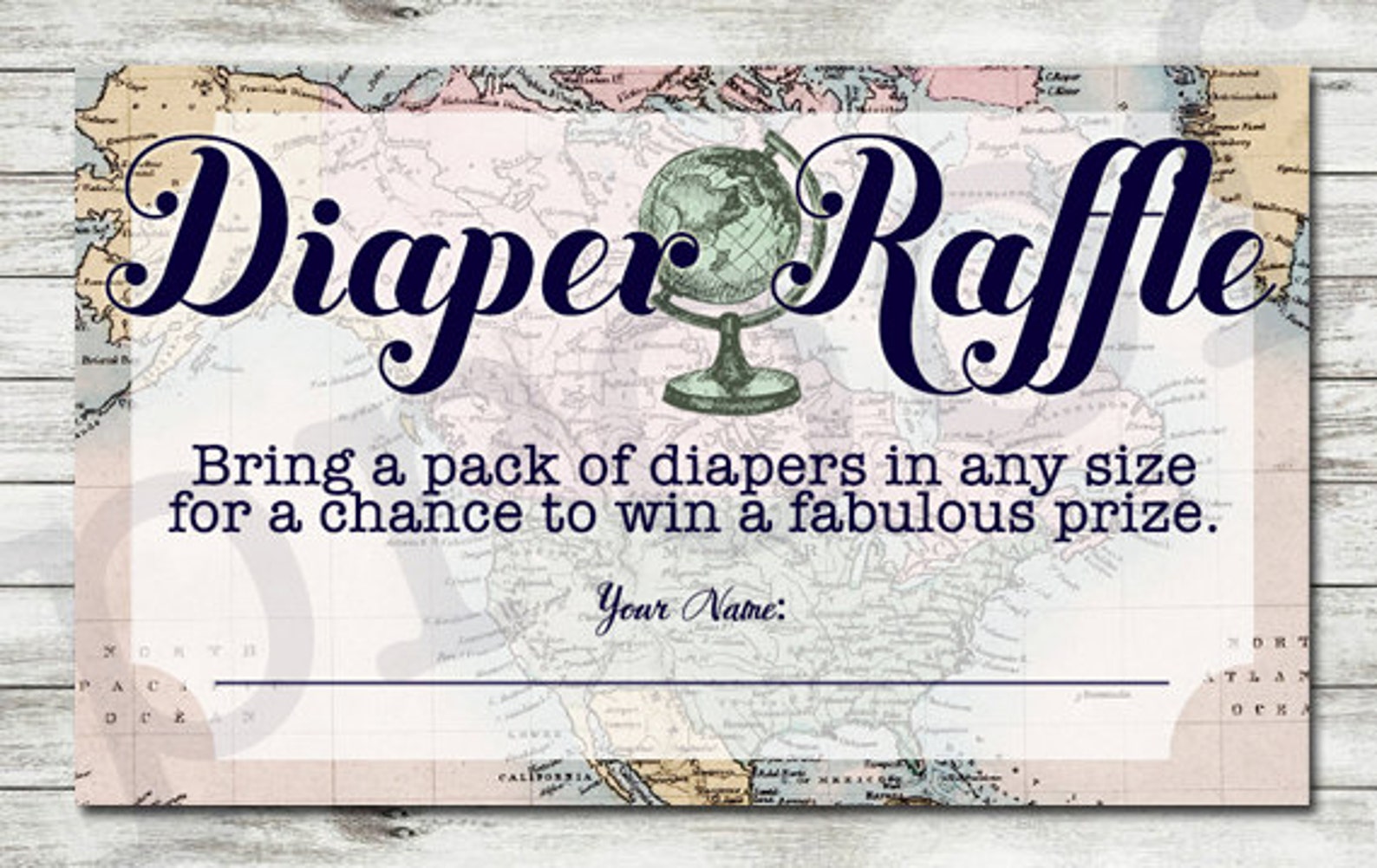 Diaper Raffle Printable Welcome to the World Baby World Baby - Etsy