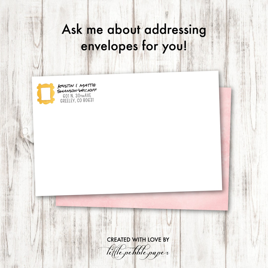 FRIENDS TV Show Address Label Printable: Yellow Frame (JPEG) - Etsy