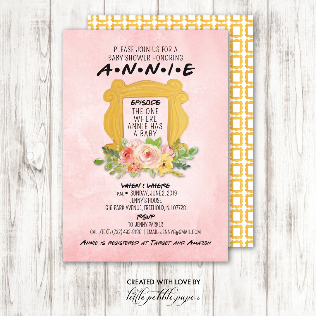 FRIENDS Baby Shower Invite, Friends Baby Shower, Bridal Shower, Friends ...