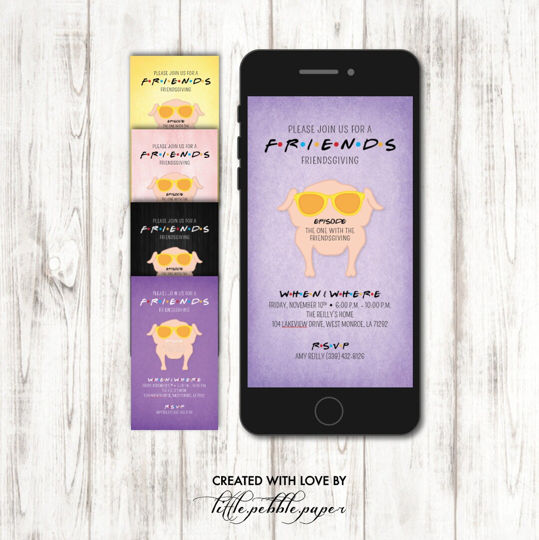 FRIENDS Friendsgiving Invitation, Digital FRIENDS Thanksgiving ...