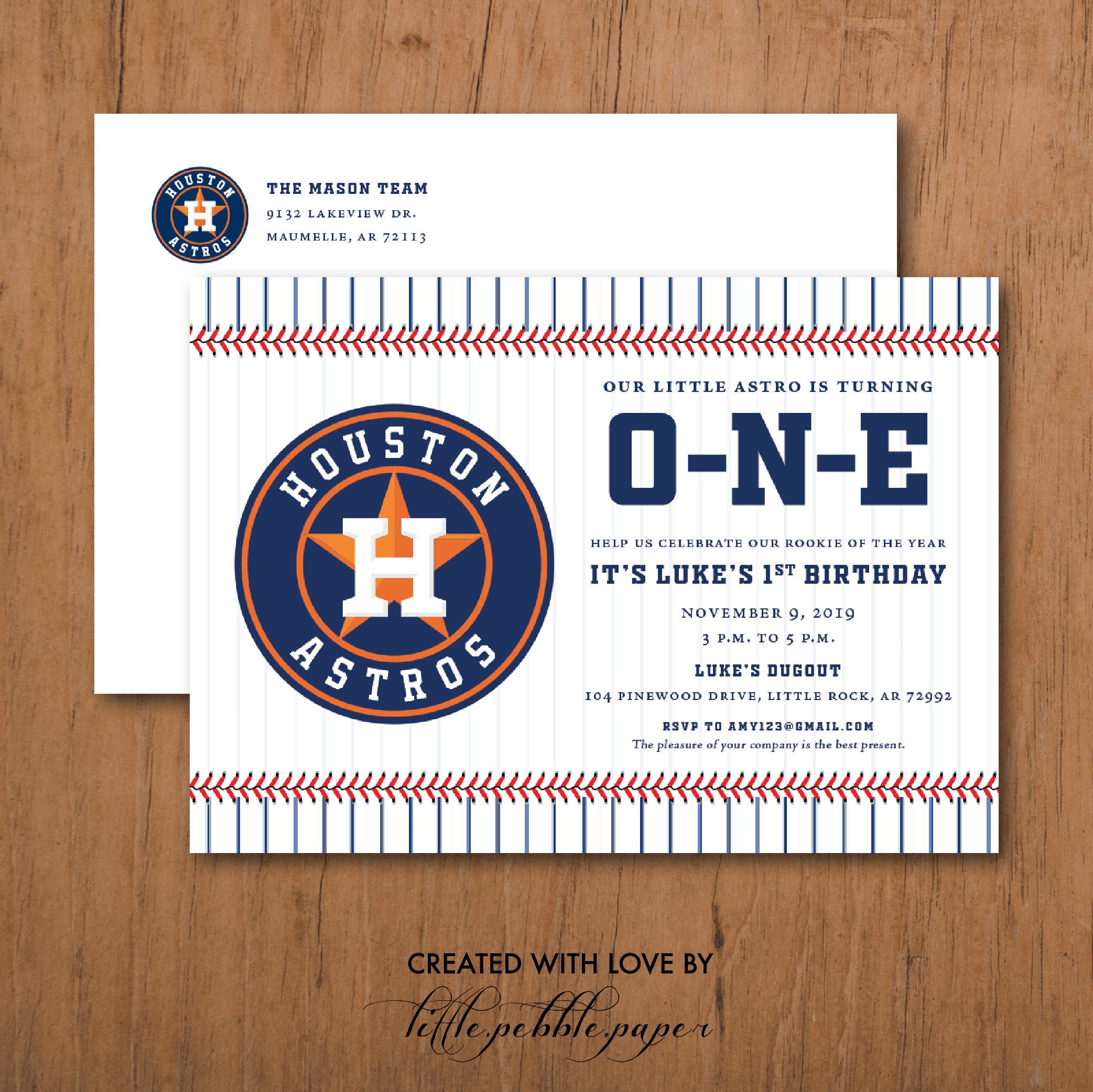 Houston Astros Birthday Invitation Astros Baseball Invite - Etsy