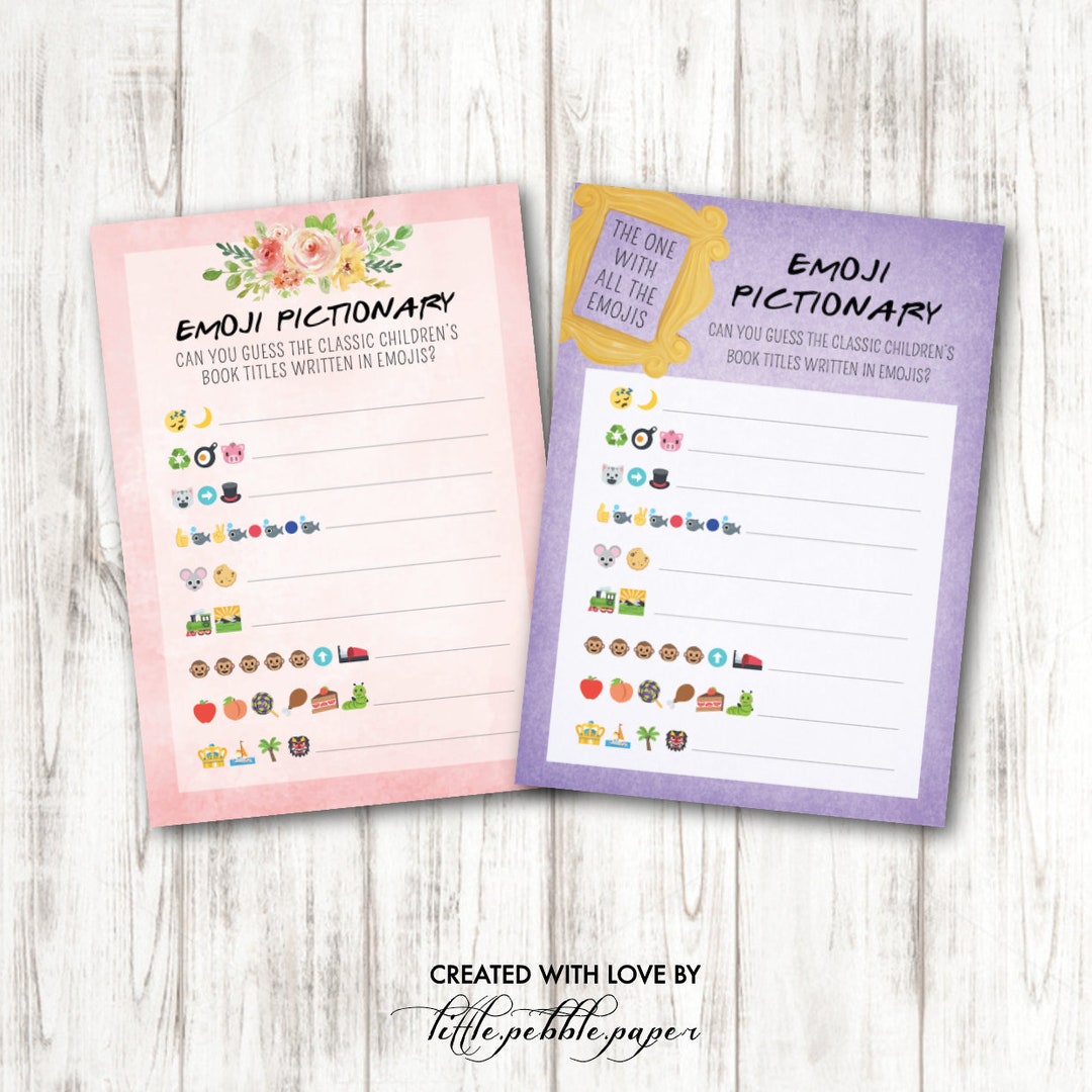 FRIENDS Baby Shower Emoji Pictionary, FRIENDS Baby Shower Game ...