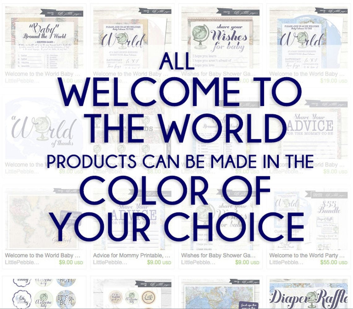 Diaper Raffle Printable Welcome to the World Baby World Baby - Etsy