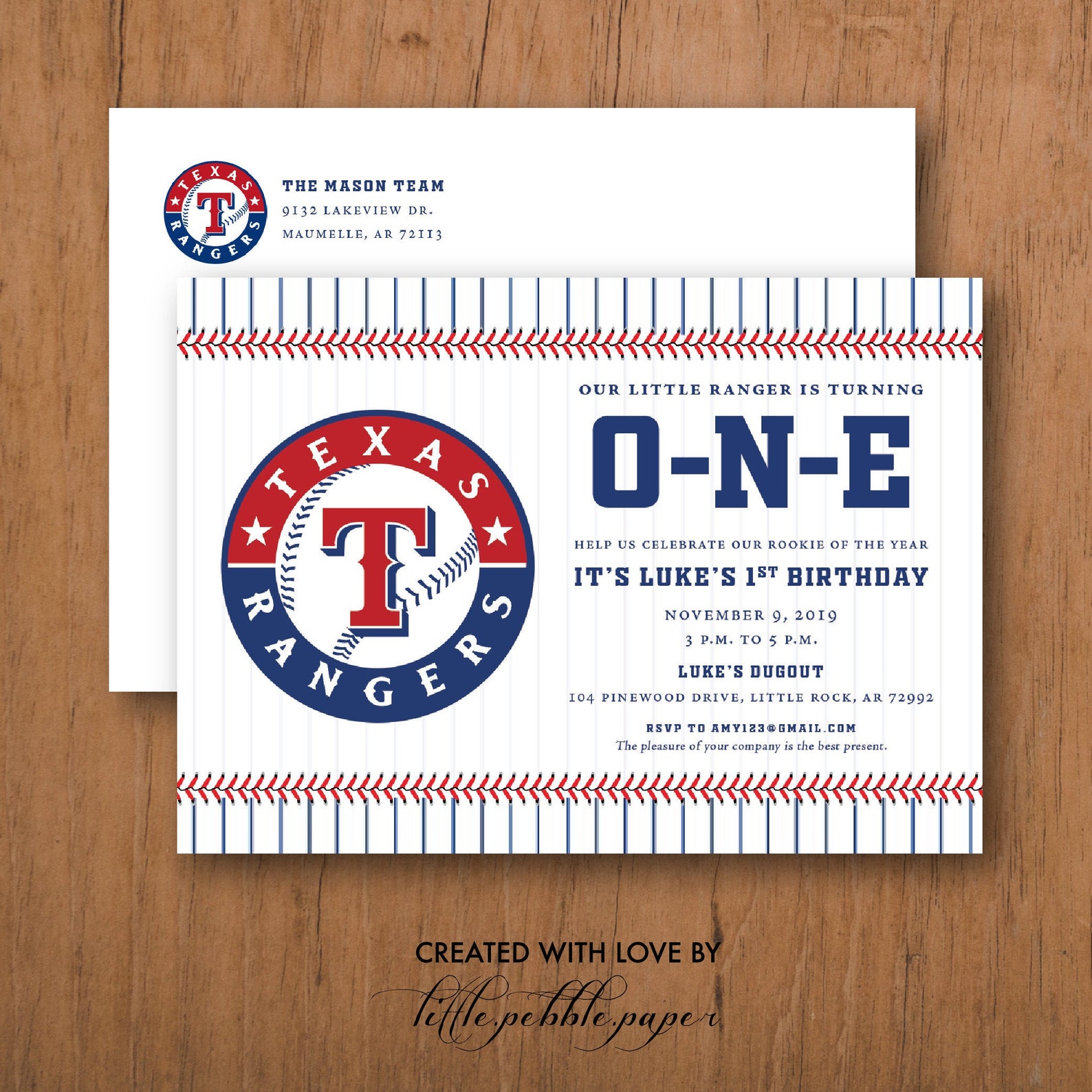 Texas Rangers Birthday Invitation Rangers Baseball Team - Etsy