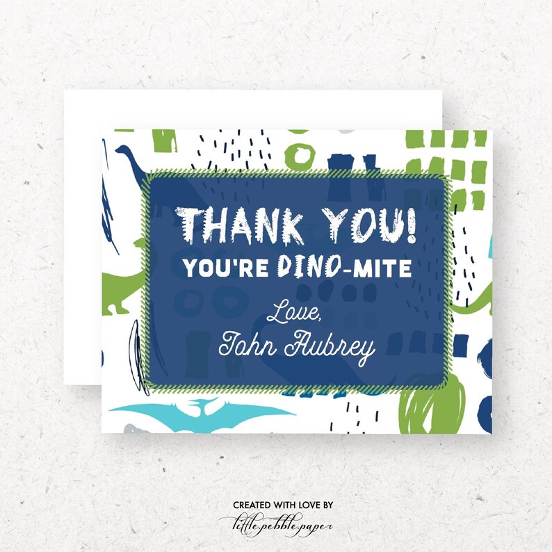 Dinosaur Party Thank You Notes Dinosaur Birthday Thank Yous | Etsy
