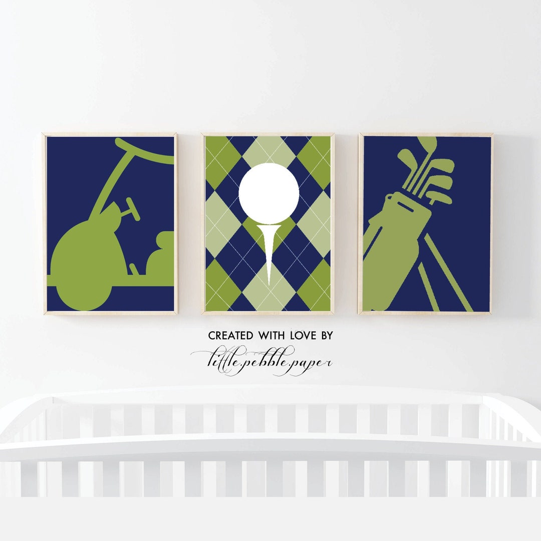 Baby Boy Nursery Art Print, Nursery Decor, Golf Nursery Art, Golf ...
