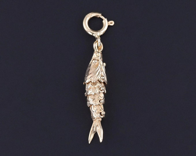 Vintage Moveable Fish Charm of 14k Gold - Etsy