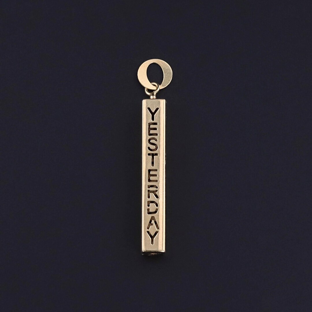 Vintage Yesterday, Today, Tomorrow, Forever Pendant of 14k Gold - Etsy