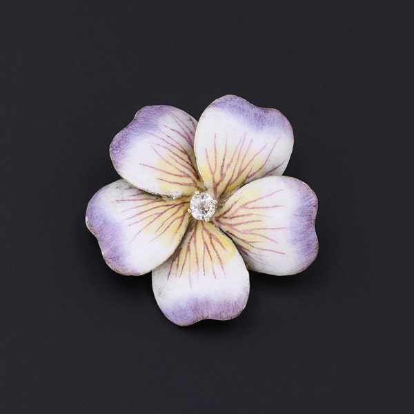 Enamel Flower Brooch - Etsy
