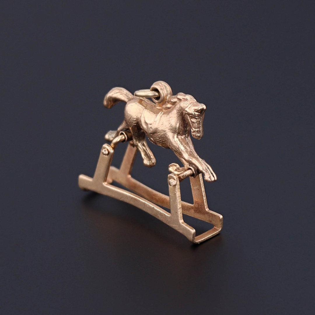 Vintage Moveable Rocking Horse Charm of 14k Gold - Etsy