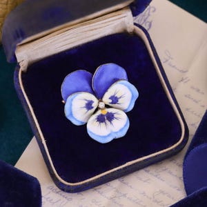 Antique Enamel Pansy Brooch of 14k Gold - Etsy