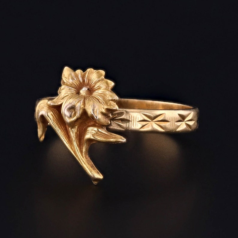 Antique Flower Conversion Ring of 10k & 18k Gold - Etsy