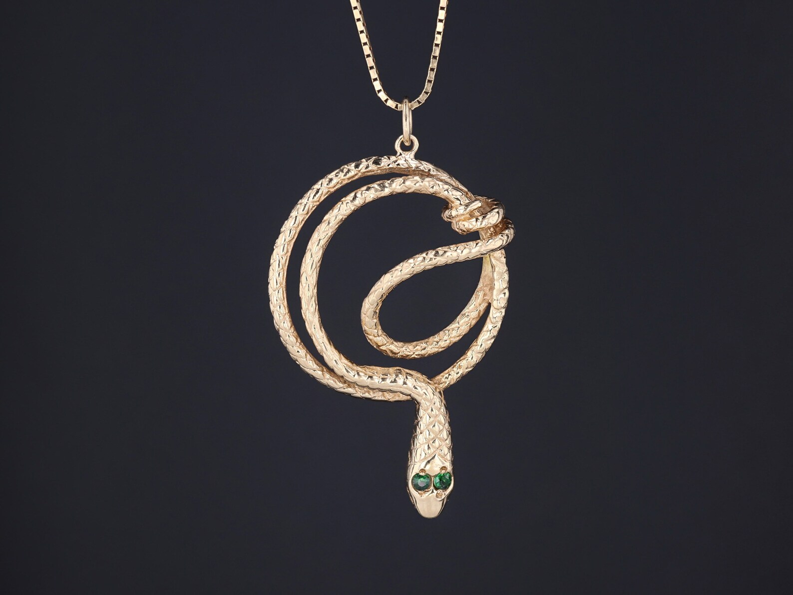 Vintage Snake Conversion Pendant of 14k Gold - Etsy