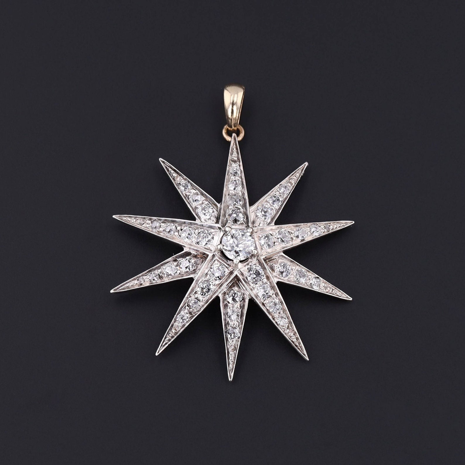 Antique Diamond Star Conversion Pendant - Etsy