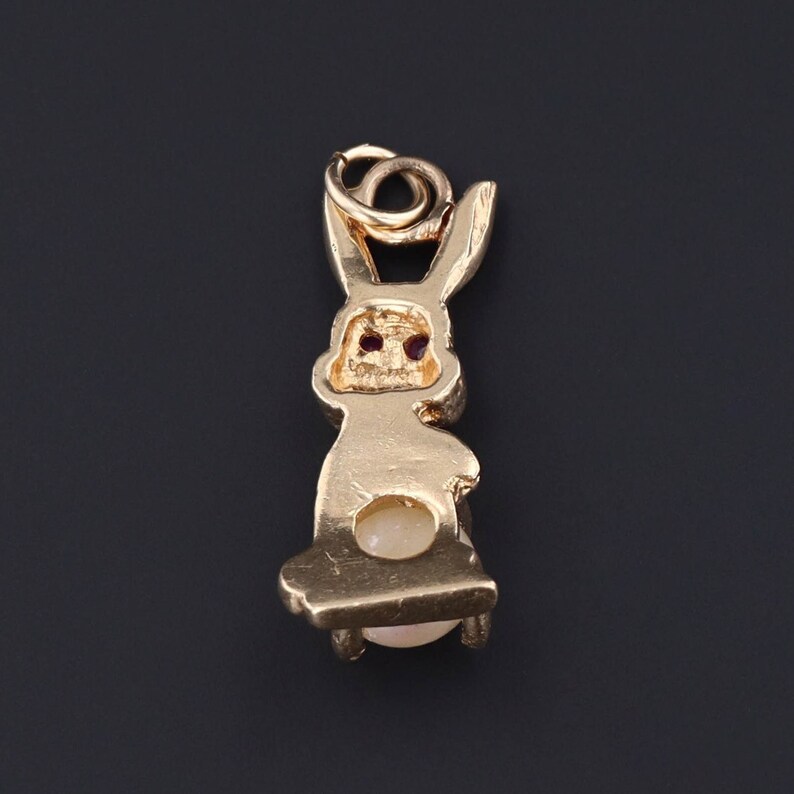 Vintage Rabbit Charm of 14k Gold - Etsy