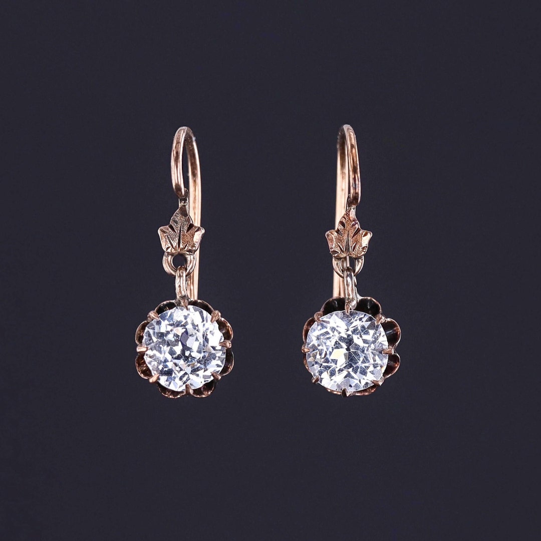 Antique Paste Earrings of 10k Gold - Etsy