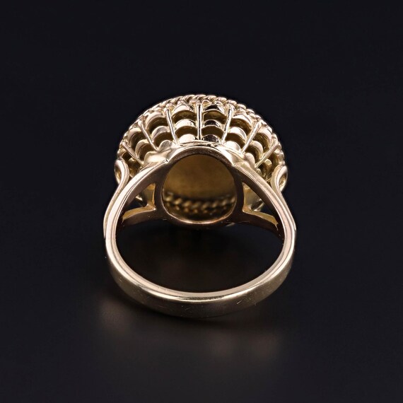 Vintage Qu'hier Que Demain Ring of 18k Gold - Gem