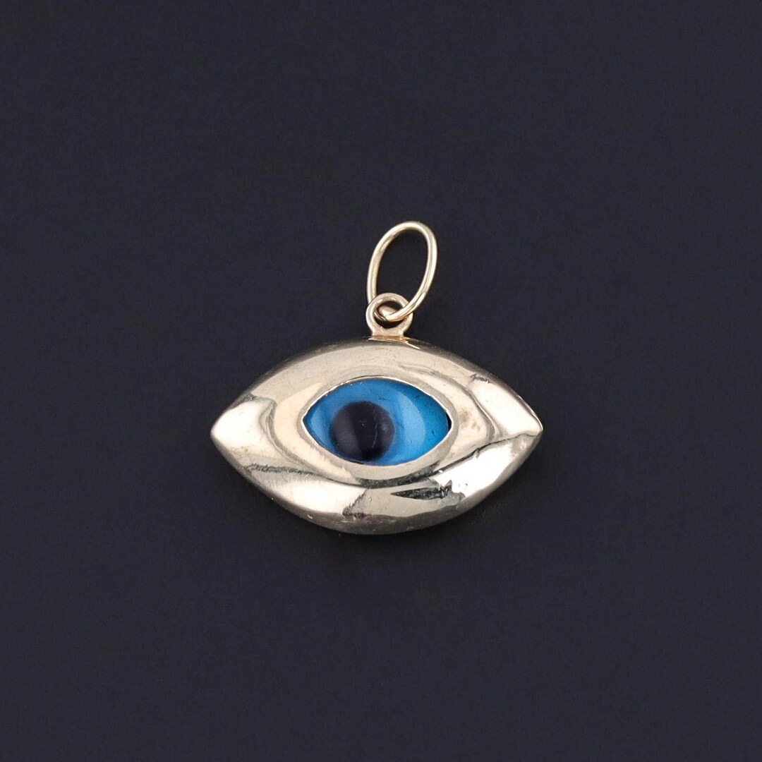Vintage Evil Eye Charm of 14k Gold - Etsy