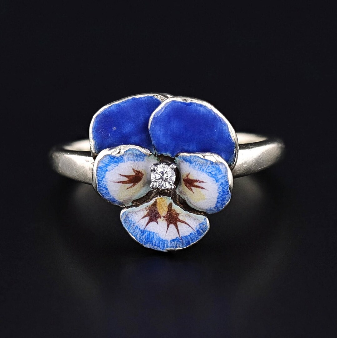 Vintage Pansy Ring of 14k Gold - Etsy