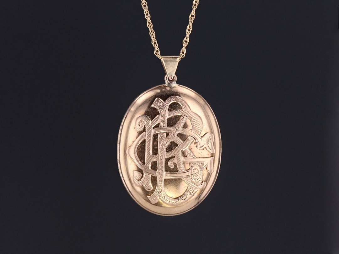 Antique Initial Locket of 10k Gold - Etsy