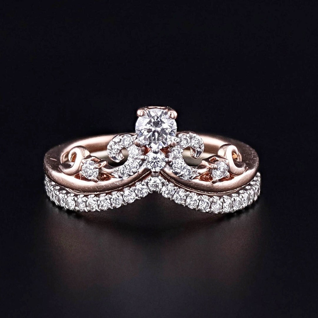 Vintage Diamond Tiara Ring of 14k Gold - Etsy