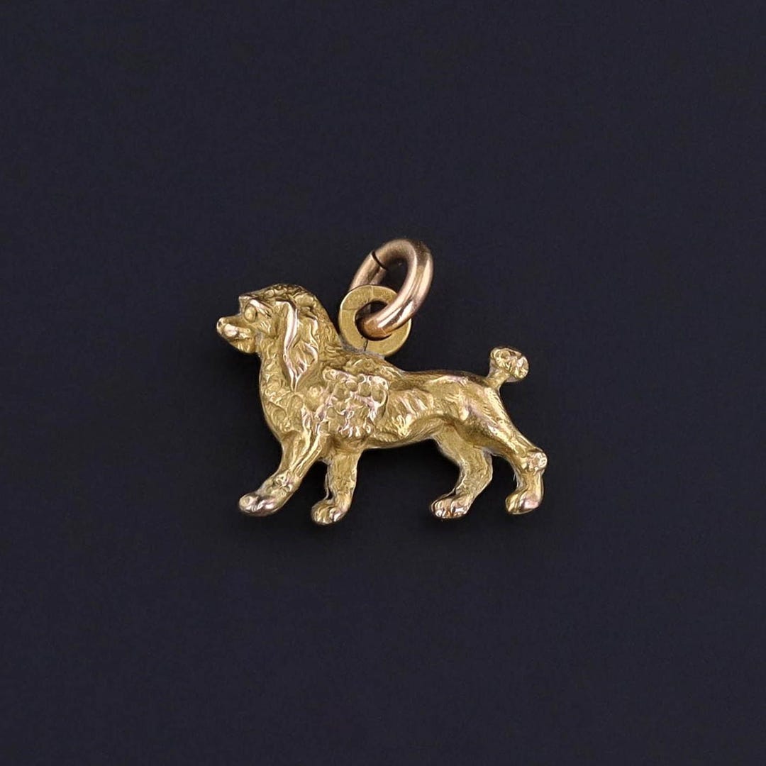 Vintage Poodle Charm of 10k Gold - Etsy