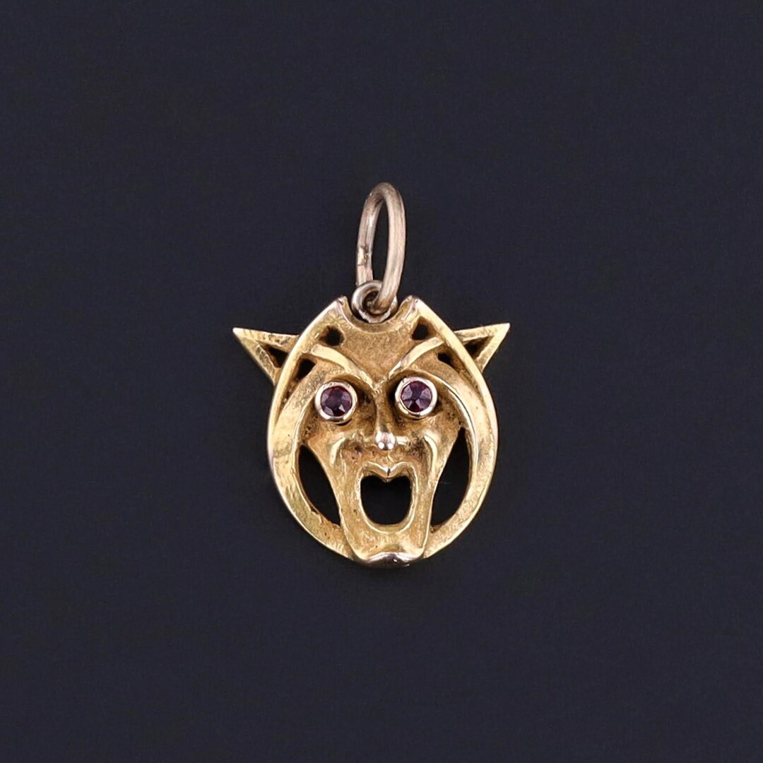 Antique Gargoyle Charm of 18k Gold - Etsy