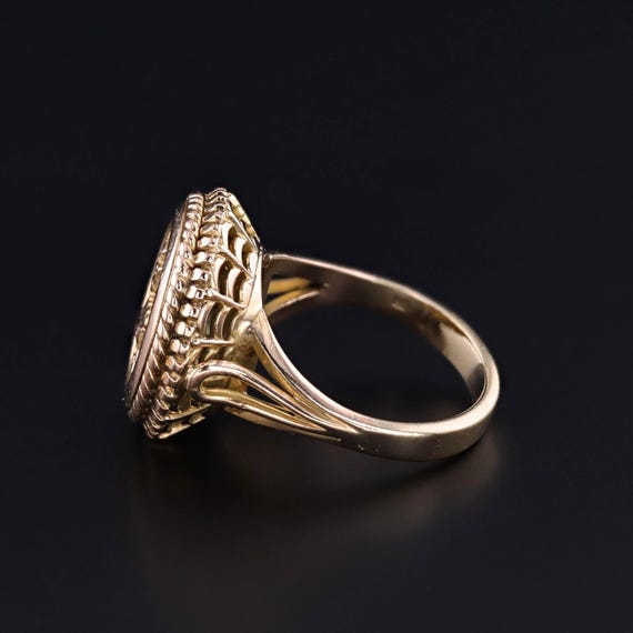 Vintage Qu'hier Que Demain Ring of 18k Gold - Gem