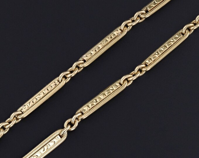 Antique Watch Chain of 14k Gold - Etsy