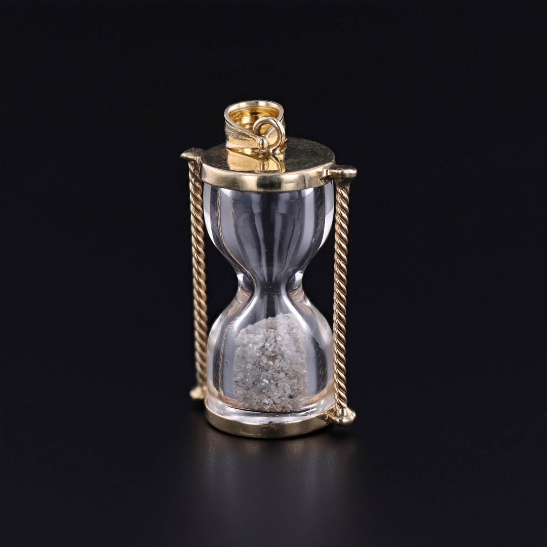 Vintage Hourglass Charm of 10k Gold - Etsy