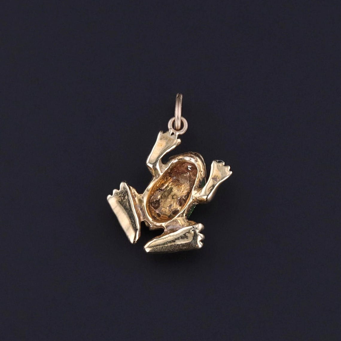 Vintage Enamel Frog Charm of 14k Gold - Etsy
