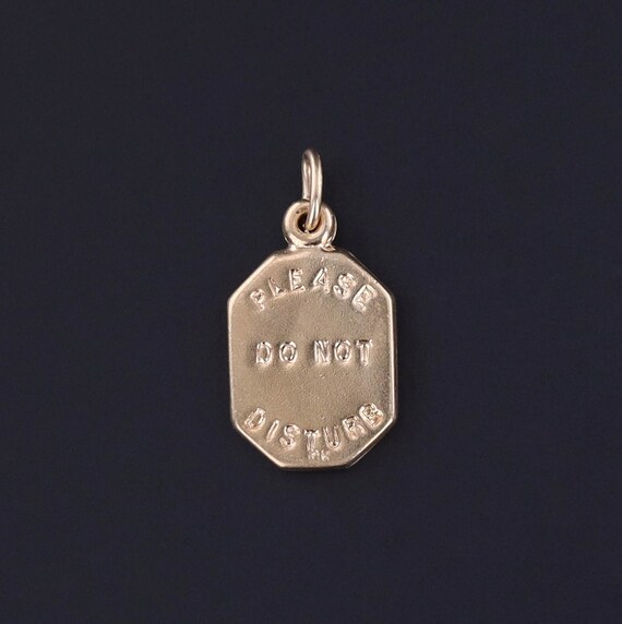 Vintage Do Not Disturb Sign of 10k Gold - Gem