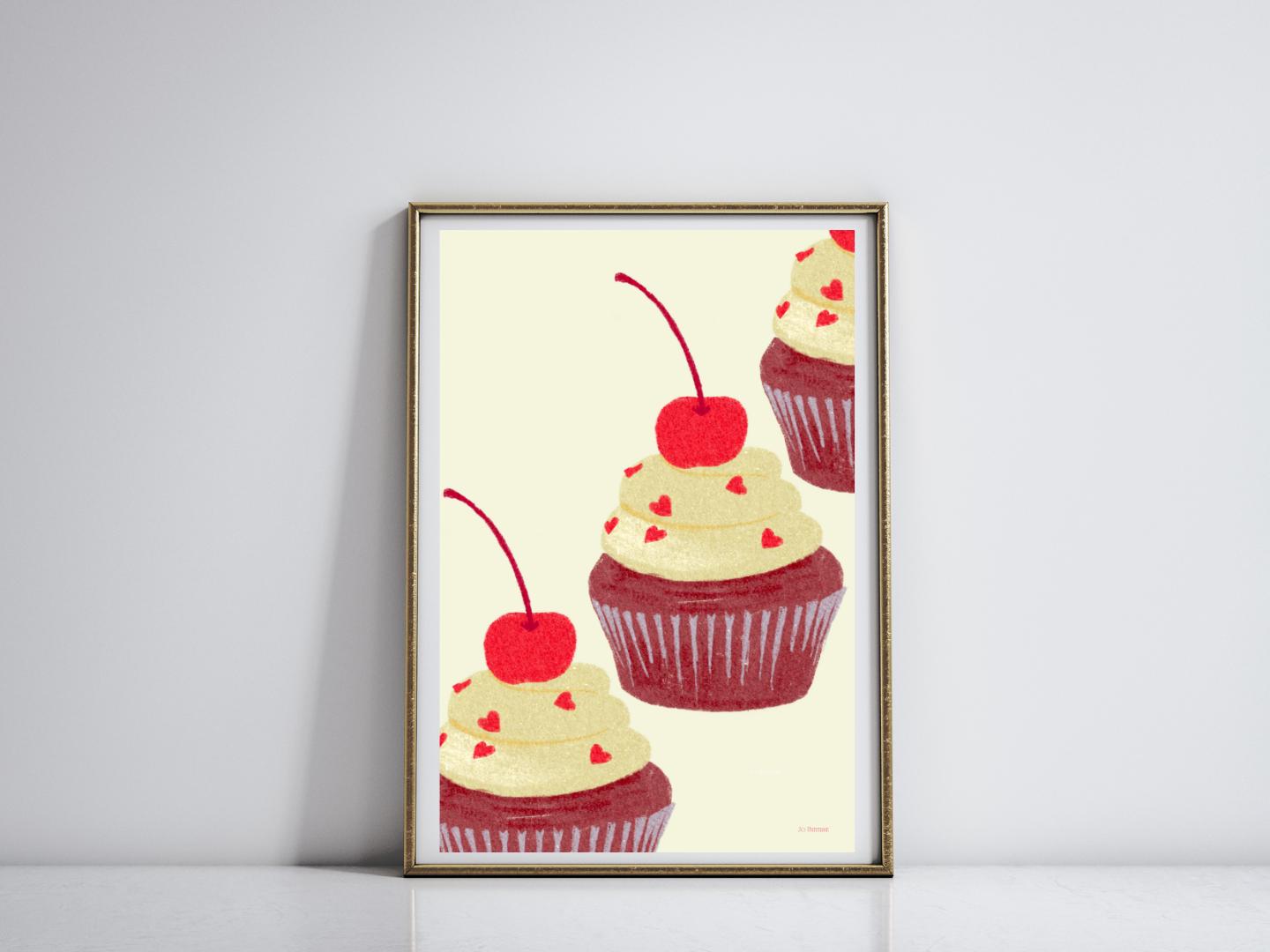 Vintage Cake Art Print, Pink Bows Wall Art, Cute Pink Wall Art, Digital ...