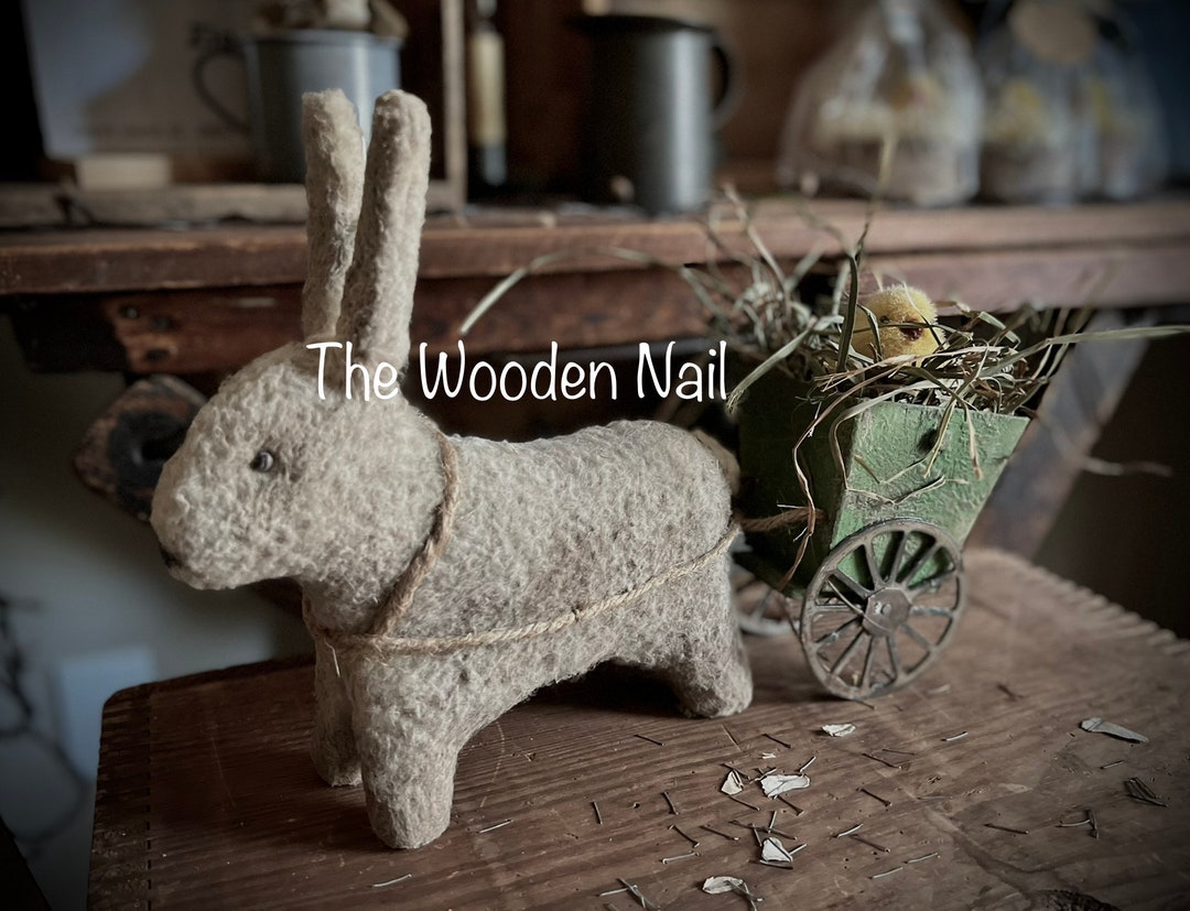 ETBC198 Vintage Antique Style German Rabbit Pulling Cart EPATTERN/PLAN ...