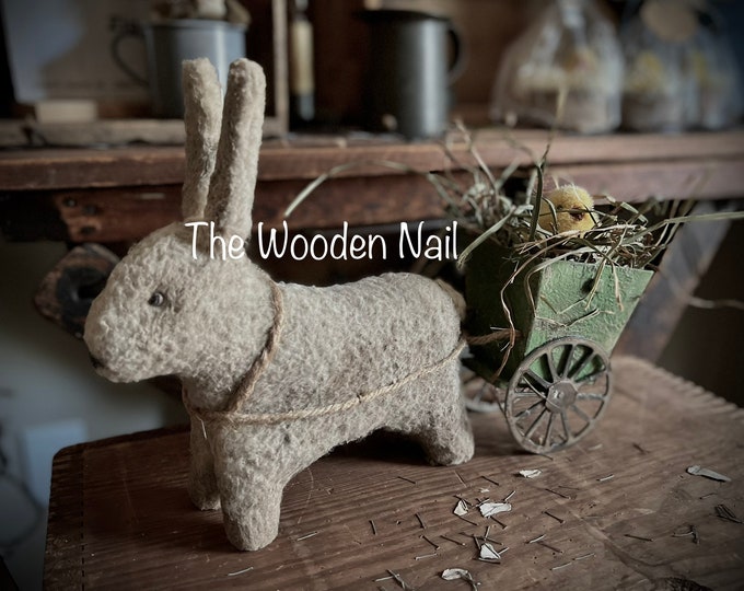 ETBC198 Vintage Antique Style German Rabbit Pulling Cart EPATTERN/PLAN ...