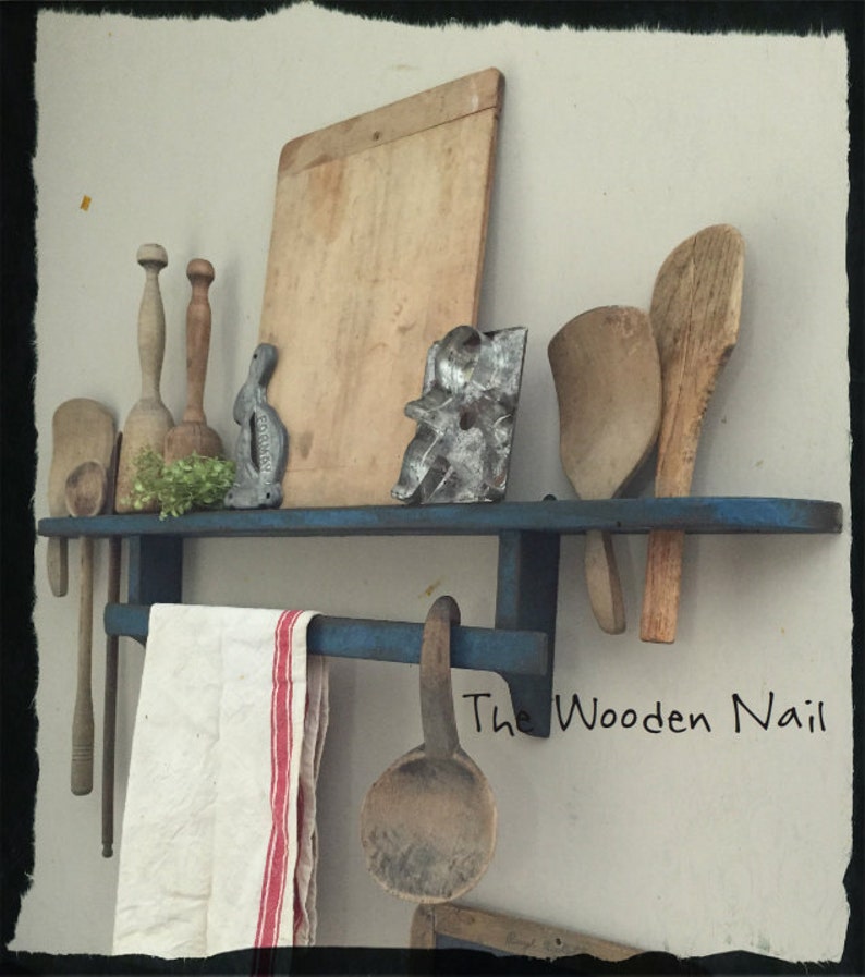 ETWN173 Primitive Spoon Treenware Towel Bar Shelf Rack Pattern Plan - Etsy