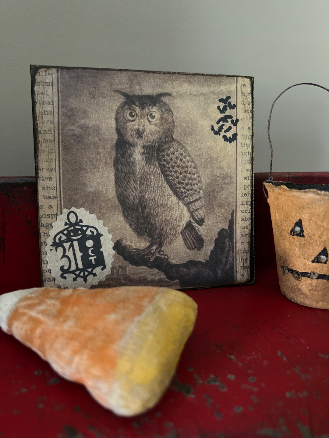 Primitive Owl Cupboard Tuck Print Picture - Etsy