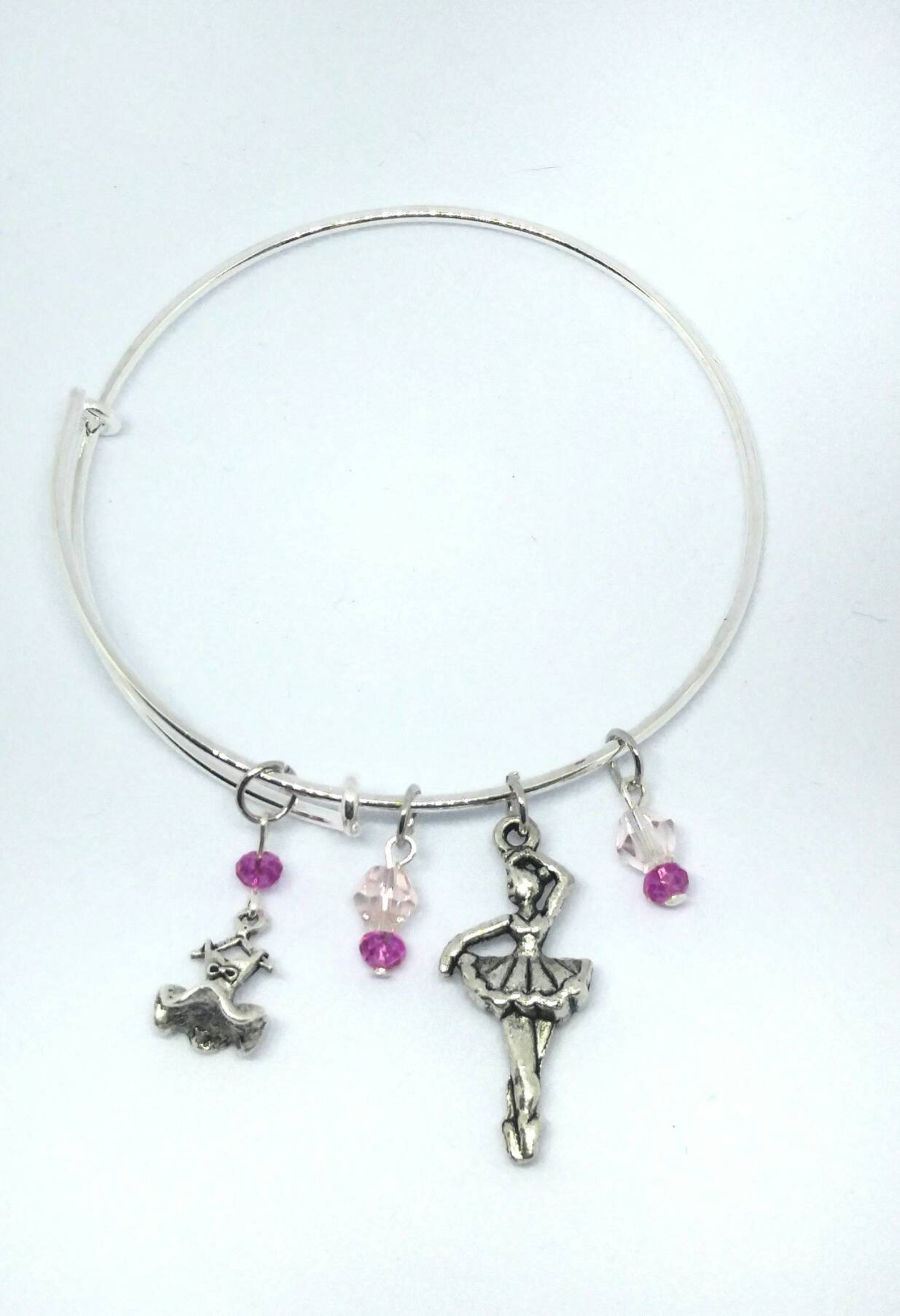 Tiny Dancer Tutu Bangle Charm Bracelet, Dance Mom Bracelet, Dancer ...