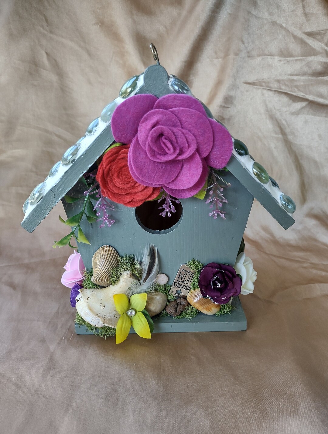 Mermaid Garden Birdhouse: Seashell Cottagecore Home Decor - Etsy
