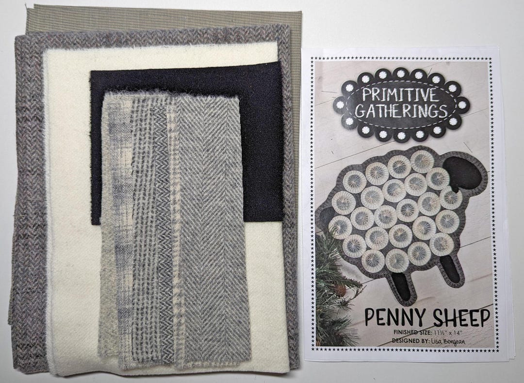 Primitive Gatherings Penny Sheep Wool Penny Rug Kit - Etsy