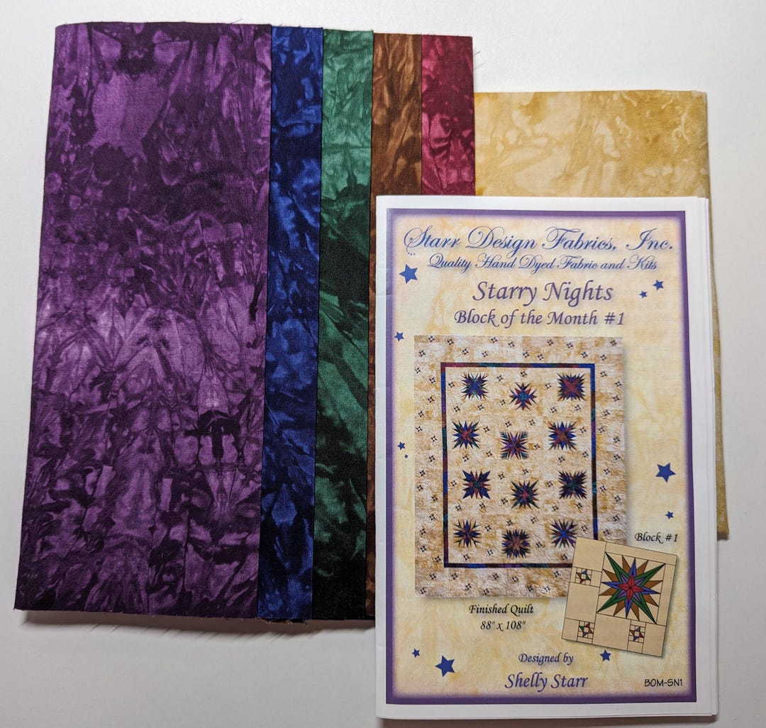Starry Nights BOM Quilt Block Kits Designed by Shelly Starr and Kitted ...